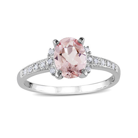 Click here for Genuine Morganite and Diamond-Accent Sterling Silv... prices