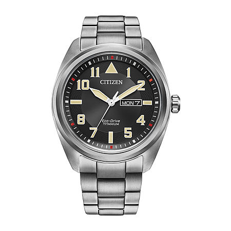 Citizen Eco-Drive Mens Garrison Stainless Steel Bracelet Watch 42mm - Silver-tone
