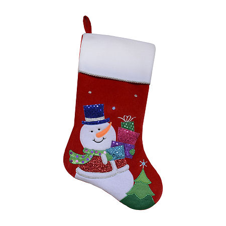 Click here for 20.5 Red and White Embroidered Snowman with Glitte... prices