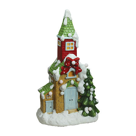 Click here for 21.25 Green and White Pre-Lit LED Snow Covered Chu... prices