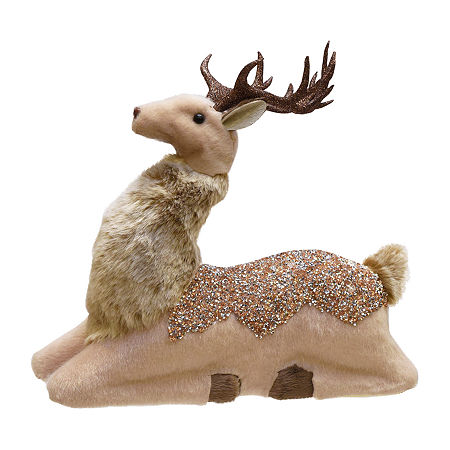 Click here for 9.5 Beige and Brown Sitting Deer Christmas Tableto... prices