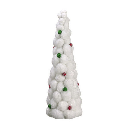 Click here for 24 White Whimsical Snowball Glitter Tabletop Chris... prices