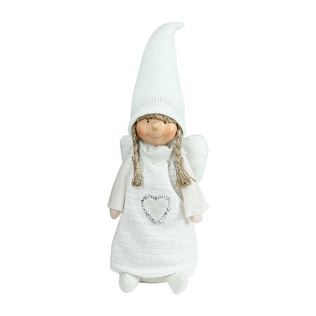 Click here for 19.25 White Snowy Woodlands Girl Angel Christmas T... prices
