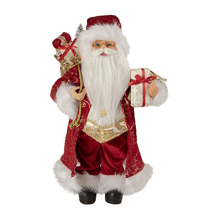 Click here for 16 Red and Gold Filigree Santa Claus with Gifts Ch... prices