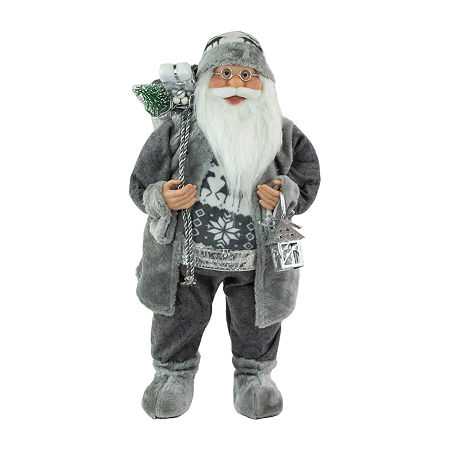 Click here for 24 Gray and White Santa Claus with Lantern Christm... prices