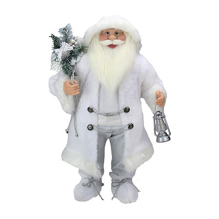 Click here for 24 White Silver Santa Claus with Lantern Christmas... prices