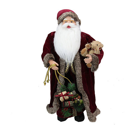 Click here for 24 Burgundy Santa Claus with Teddy Bear Christmas... prices