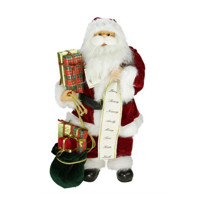 24'' Red Traditional Standing Santa Claus Christmas Figure with Name ...