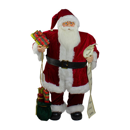 Santa Claus Figure with Name List & Gift Bag
