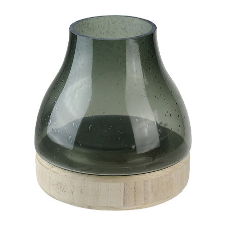 Click here for 7.75 Storm Gray Bubble Glass Pillar Candle Holder... prices