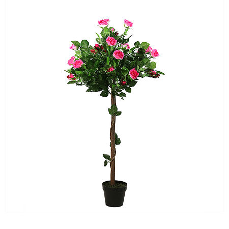 Click here for 47 Potted Green and Pink Artificial Rose Tree  One... prices