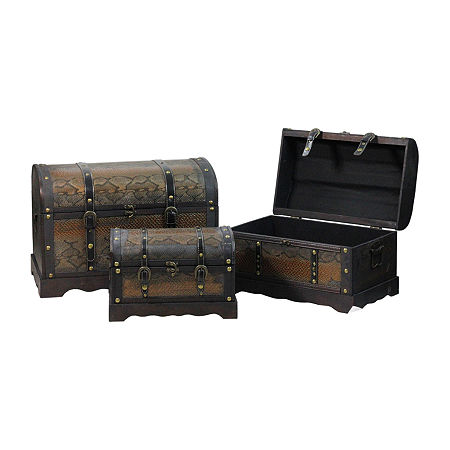 Click here for Set of 3 Decorative Antique Brown Wood and Faux Sn... prices