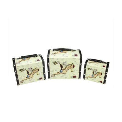 Set of 3 Vintage-Style Stiletto Decorative Wooden Storage Boxes 10 ...