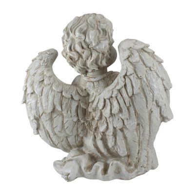 Asstd National Brand 10'' Ivory Angel Boy on Knee with Bird Outdoor ...