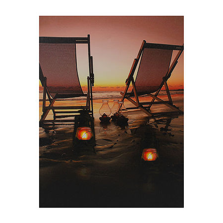 Click here for LED Lighted Sunset Beach Chairs with Lanterns Canv... prices