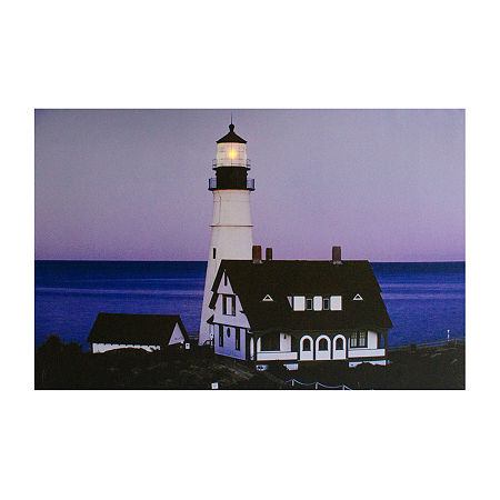 Click here for LED Lighted Dusk Lighthouse Seaside Scene Canvas W... prices