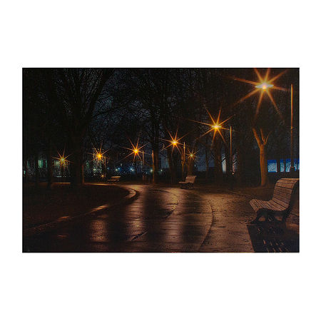 Click here for LED Lighted Nighttime City Park Scene Canvas Wall... prices
