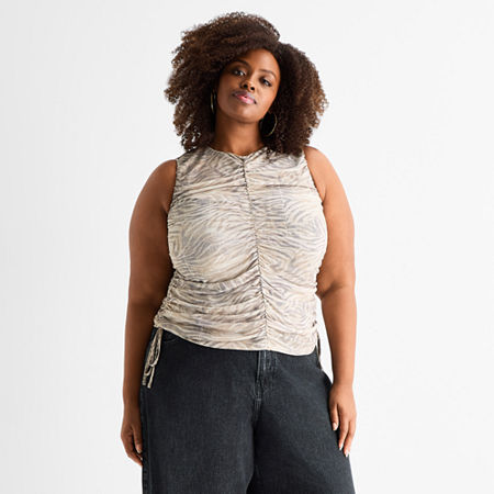 Click here for Ashley Graham Womens Sleeveless Tank Top  1x  Brow... prices