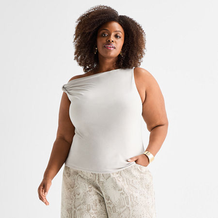 Click here for Ashley Graham Womens Sleeveless Tank Top  2x  Gray prices