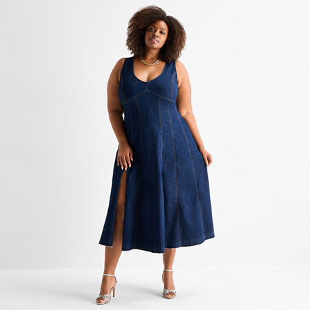 Click here for Ashley Graham Womens A-Line Dress  20w  Blue prices