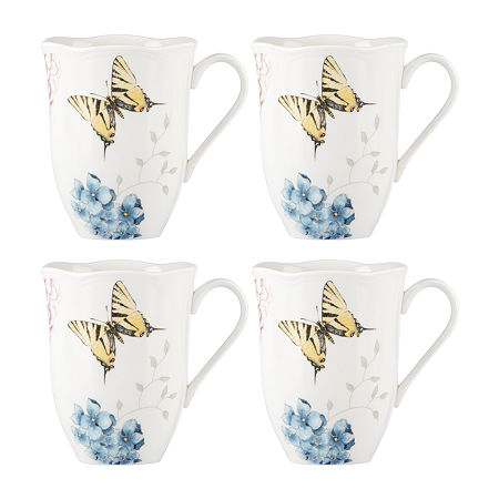 Click here for Lenox Butterfly Meadow Hydrangea Mugs  Set of 4 -... prices