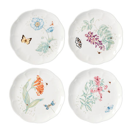 Click here for Lenox Butterfly Meadow Accent Plates  Set of 4 - M... prices