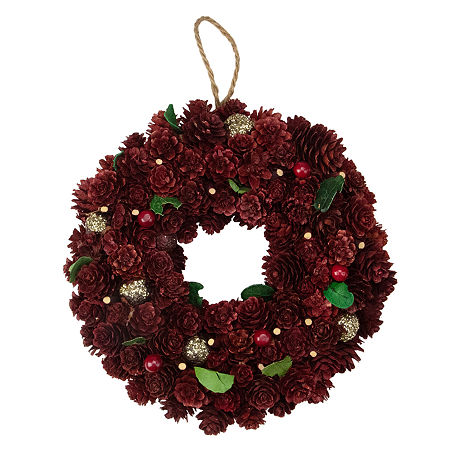 Click here for Red and Gold Pine Cone and Ornament Artificial Chr... prices