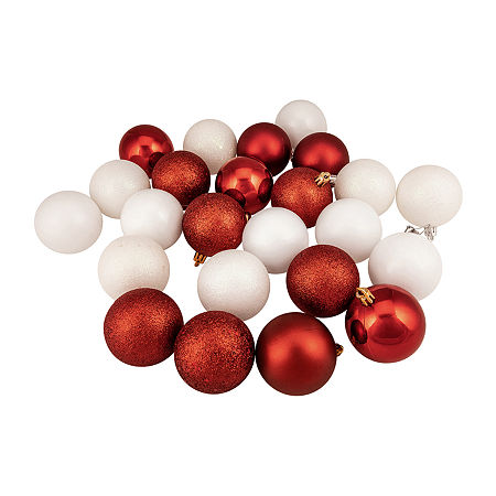 Click here for 24ct Candy Cane Red and White Shatterproof 4-Finis... prices