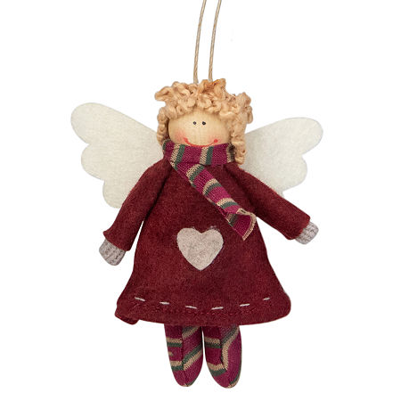 Click here for 4.25 Red and White Angel with Wings Hanging Christ... prices