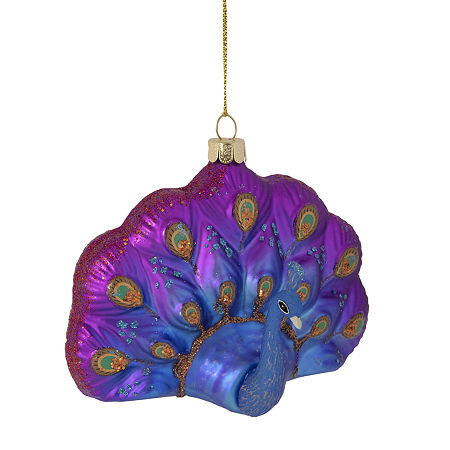 Click here for 4.25 Regal Peacock Blue and Purple Glittered Glass... prices