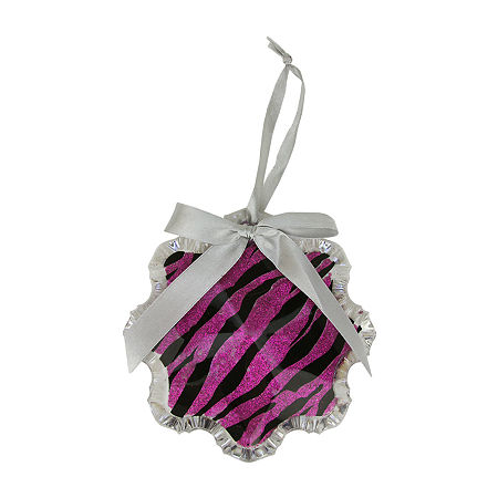 Click here for 4.5 Magenta Pink and Gray Glittered Snowflake Pris... prices