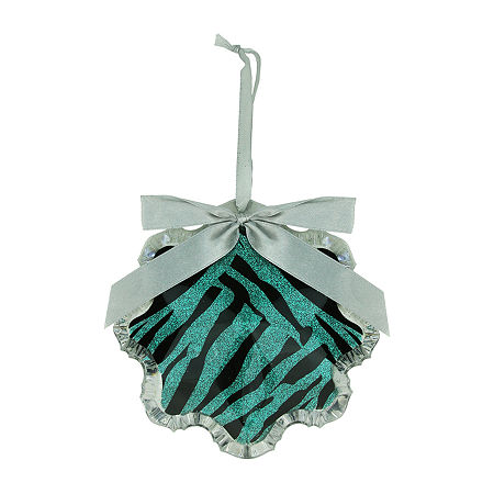 Click here for 4.5 Teal Green and Black Glittered Zebra Print Sno... prices