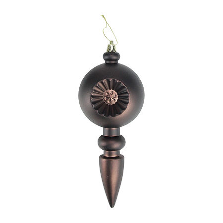 4ct Matte Brown Retro Reflector Shatterproof Christmas Finial Ornaments 7.5  One Size  Brown