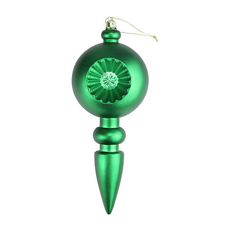 4ct Green Retro Reflector Shatterproof Matte Christmas Finial Ornaments 7.5  One Size  Green