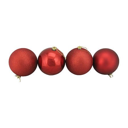 Click here for 4ct Red Shatterproof 4-Finish Christmas Ball Ornam... prices
