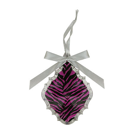 Click here for 5.5 Glittered Magenta Pink Zebra Print Teardrop Pr... prices
