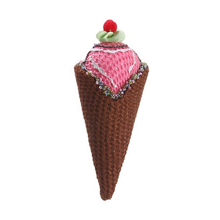 Click here for 6 Brown and Pink Strawberry Ice Cream Cone Christm... prices
