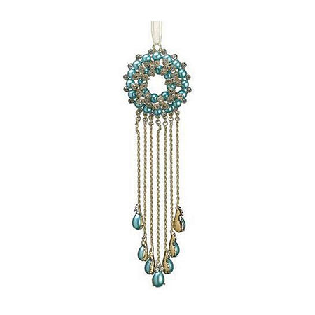 Click here for 7.5 Gold and Turquoise Green Rhinestone Embellishe... prices