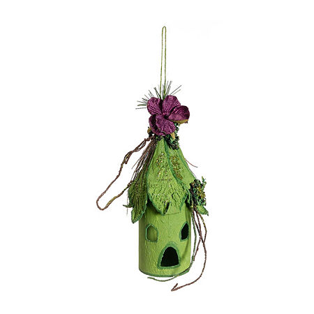 Click here for 8.5 Green Whimsical Birdhouse Christmas Ornament... prices