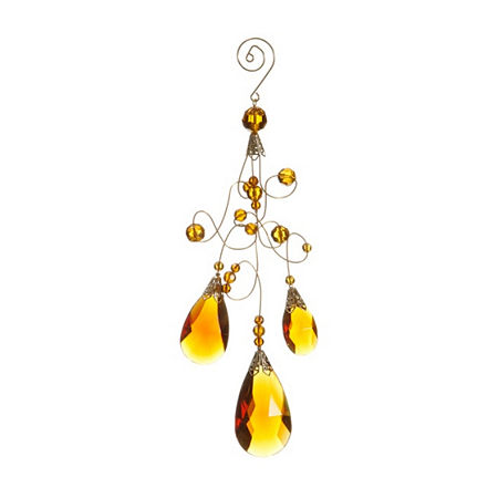 Click here for 9.75 Amber and Gold Faceted Beads Christmas Teardr... prices