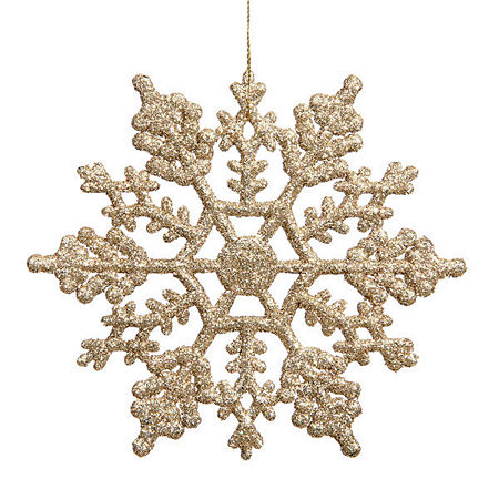 Click here for 24ct Champagne Gold Glitter Snowflake Christmas Or... prices