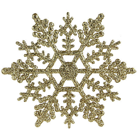 Click here for 24ct Gold Glitter Snowflake Christmas Ornaments 4... prices