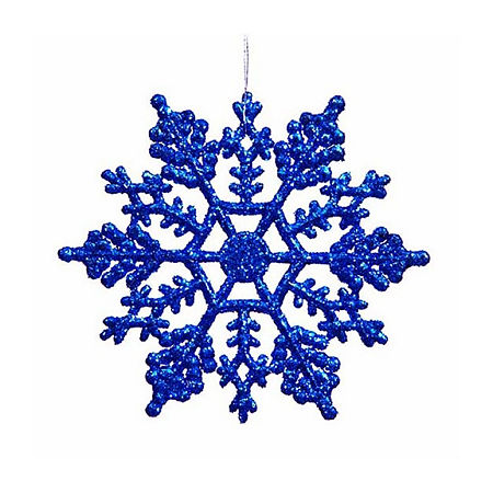 Click here for 24ct Lavish Blue Glitter Snowflake Christmas Ornam... prices