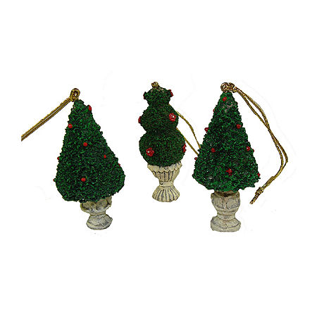 Click here for 576ct Green and Ivory Potted Topiary Tree Christma... prices