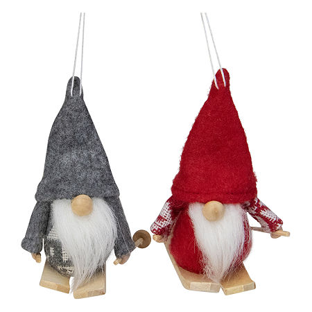 Click here for Set of 2 Gray and Red Skiing Santa Gnome Christmas... prices