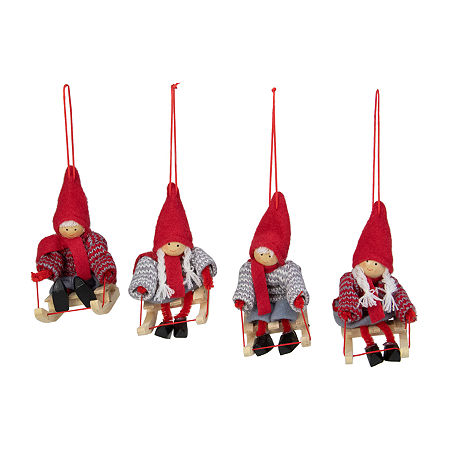 Click here for Set of 4 Holiday Kids on Sleds Christmas Ornaments... prices