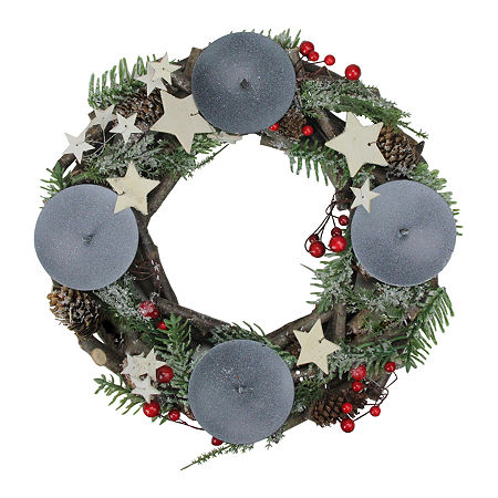 Click here for 12 Pine Cones Berries with Stars Christmas Votive... prices