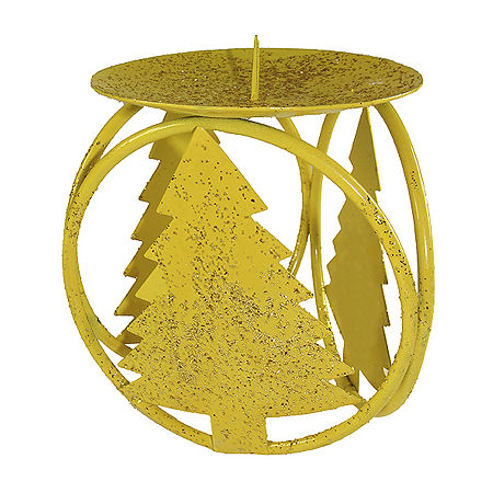 Click here for Club Pack of 72 Yellow Christmas Tree Pillar Candl... prices