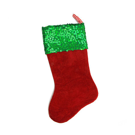 Click here for 19 Red and Green Chevron Sequin Christmas Stocking... prices