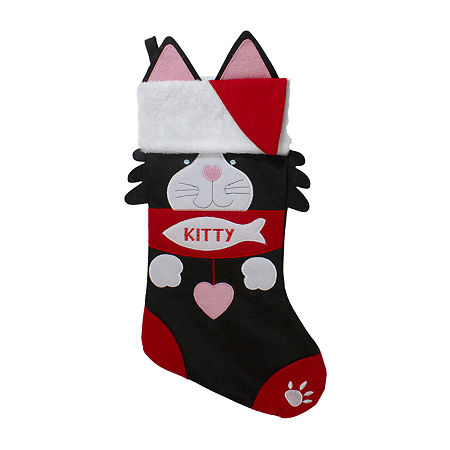 Click here for 19.5 Black and Red Embroidered Kitty Cat Christmas... prices